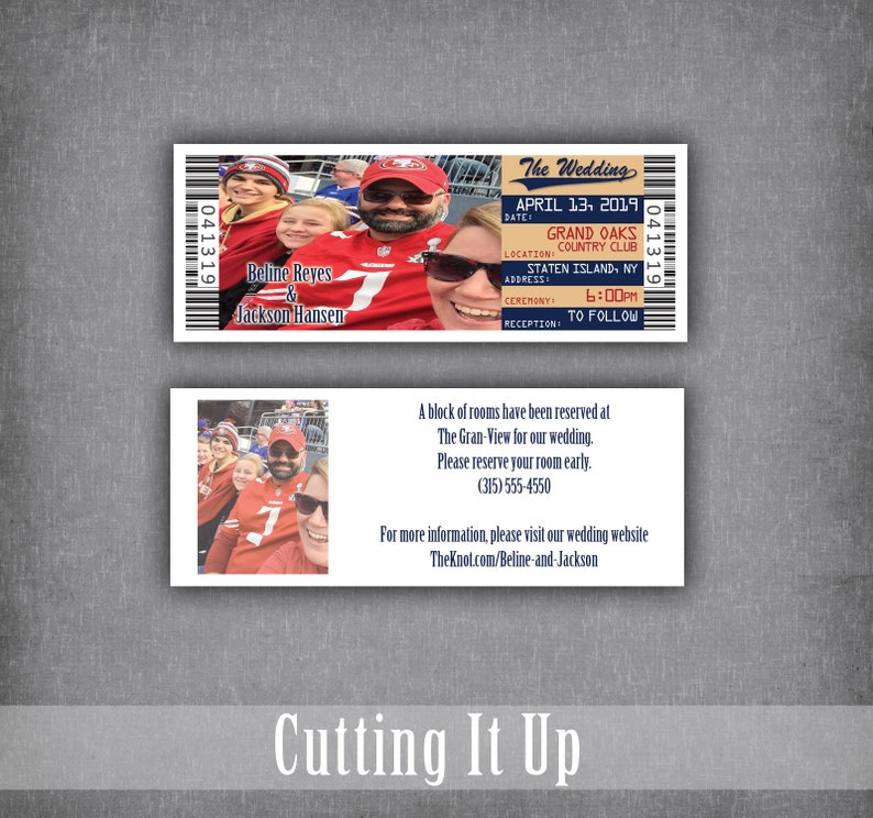 Football Wedding Invitation Suite With Ticket and RSVP Card - Etsy