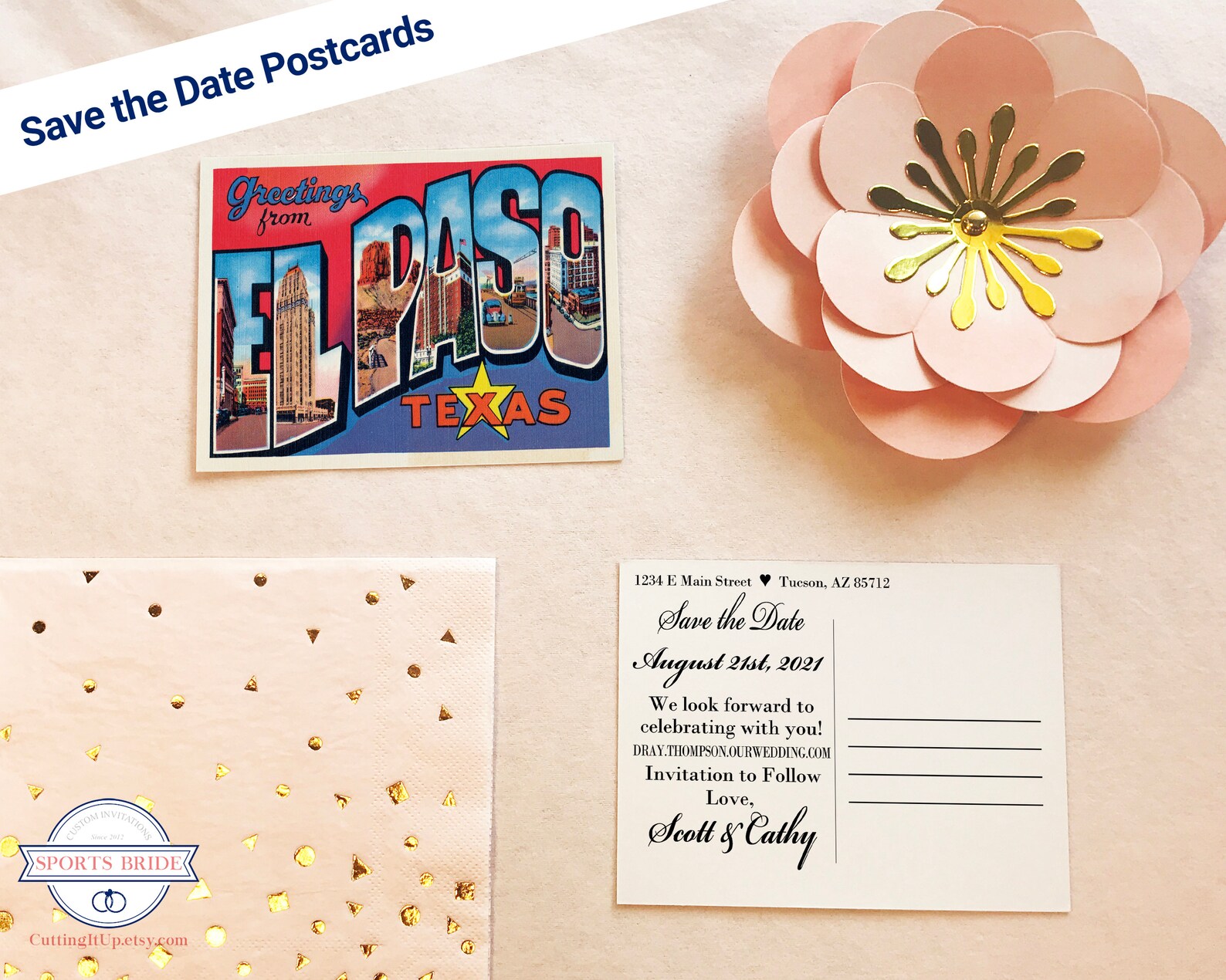 Texas Save the Date Postcard Greetings From Dallas - Etsy