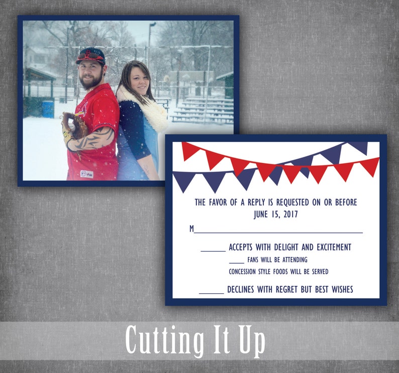 Baseball Wedding Invitation Ticket With RSVP Card / Softball | Etsy