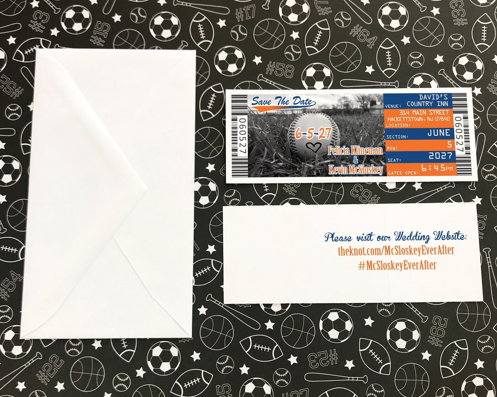 Custom Baseball Save the Date Ticket Magnet or Printed Invite, Sports ...