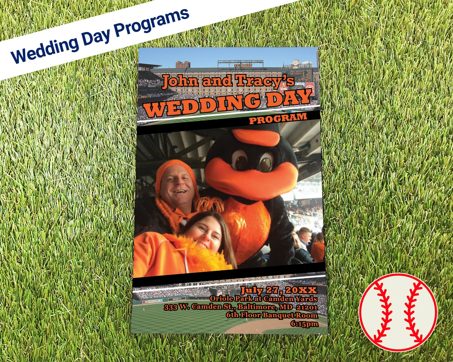 Baseball Wedding Day Program Magazine Cover Baltimore - Etsy