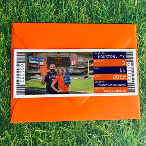 Baseball Wedding Ticket Save the Date Magnet, Astros Ticket Invitation ...