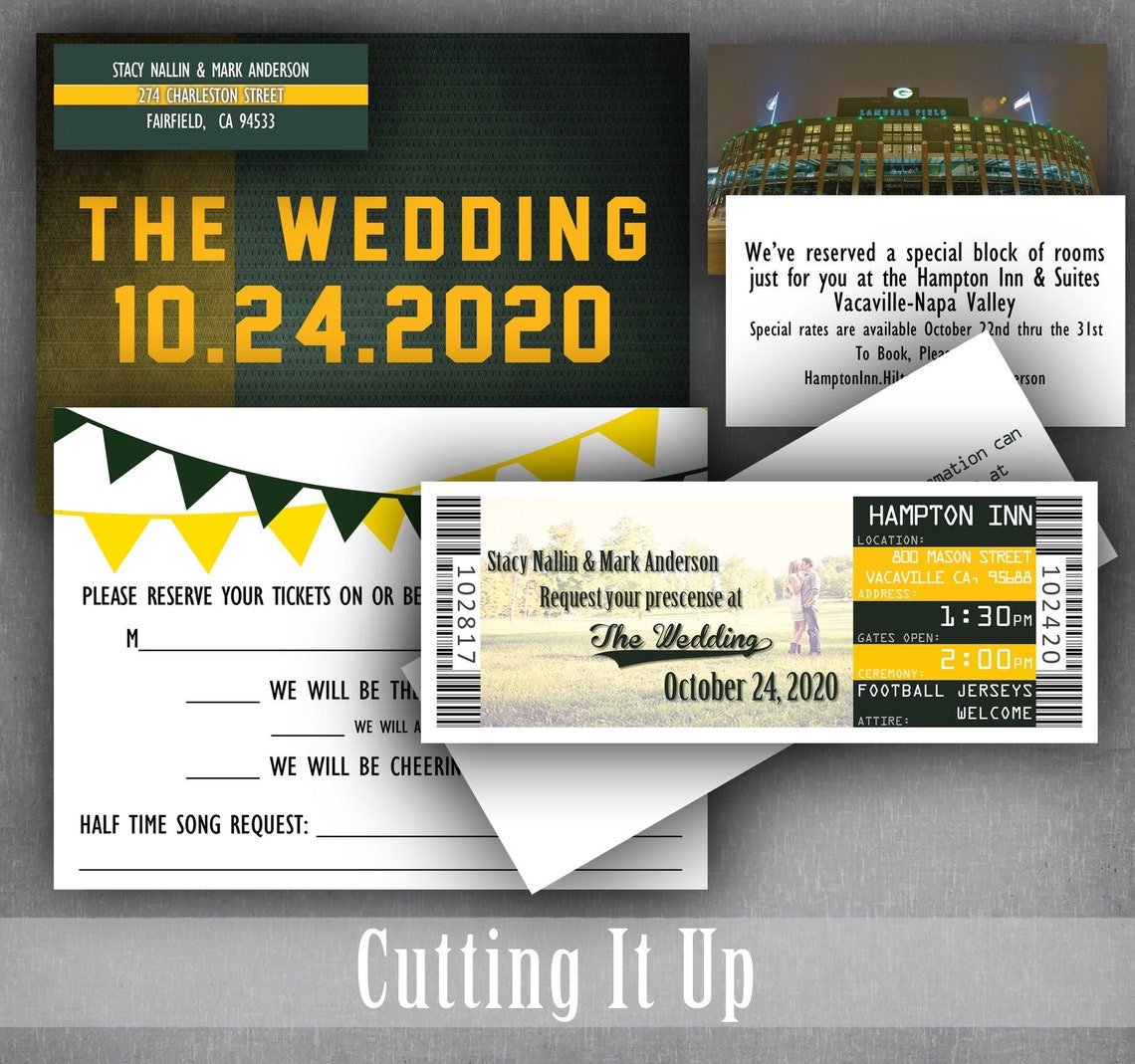 Football Wedding Invitation Ticket and RSVP / Sports Theme | Etsy