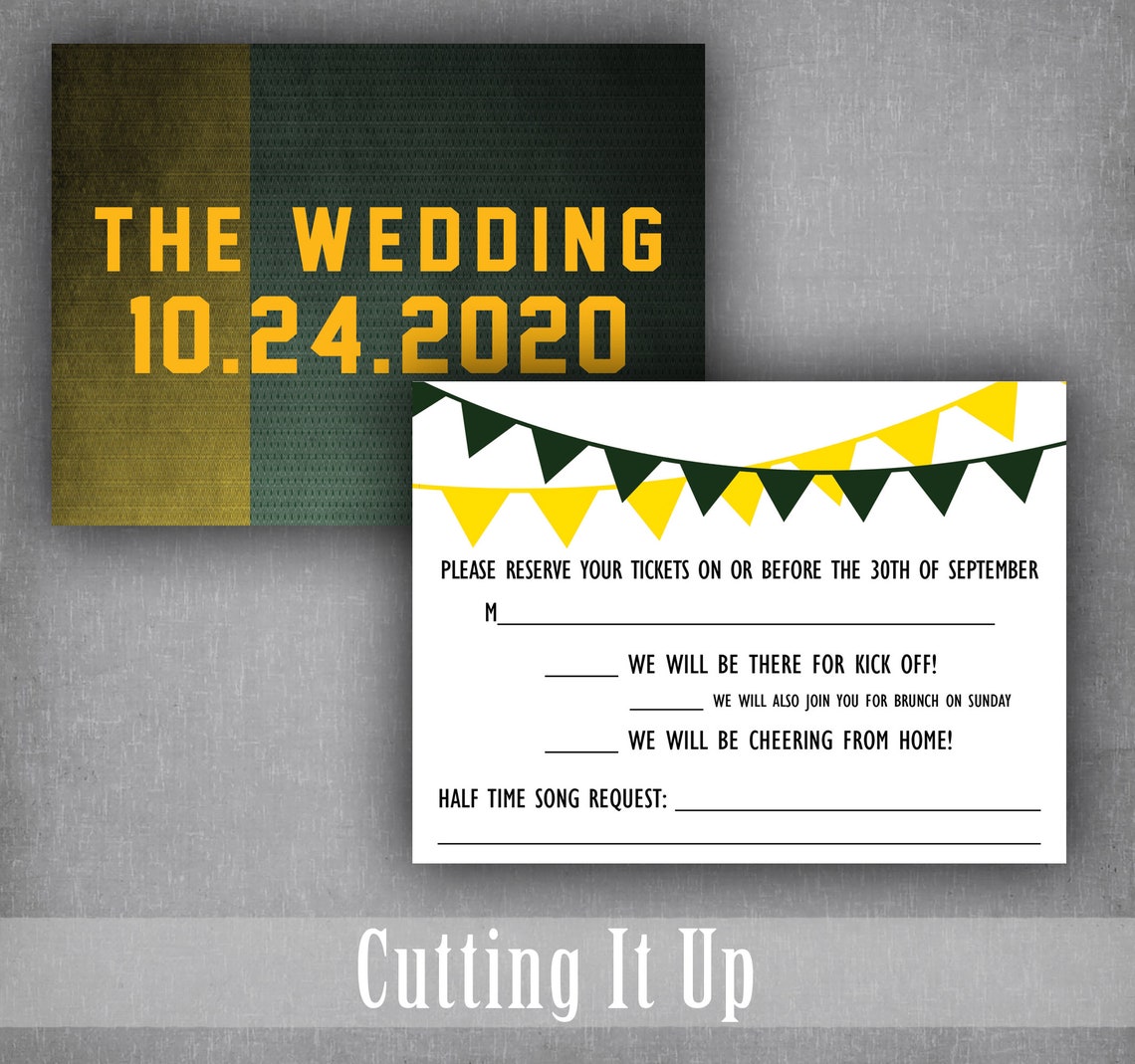 Football Wedding Invitation Ticket and RSVP / Sports Theme | Etsy