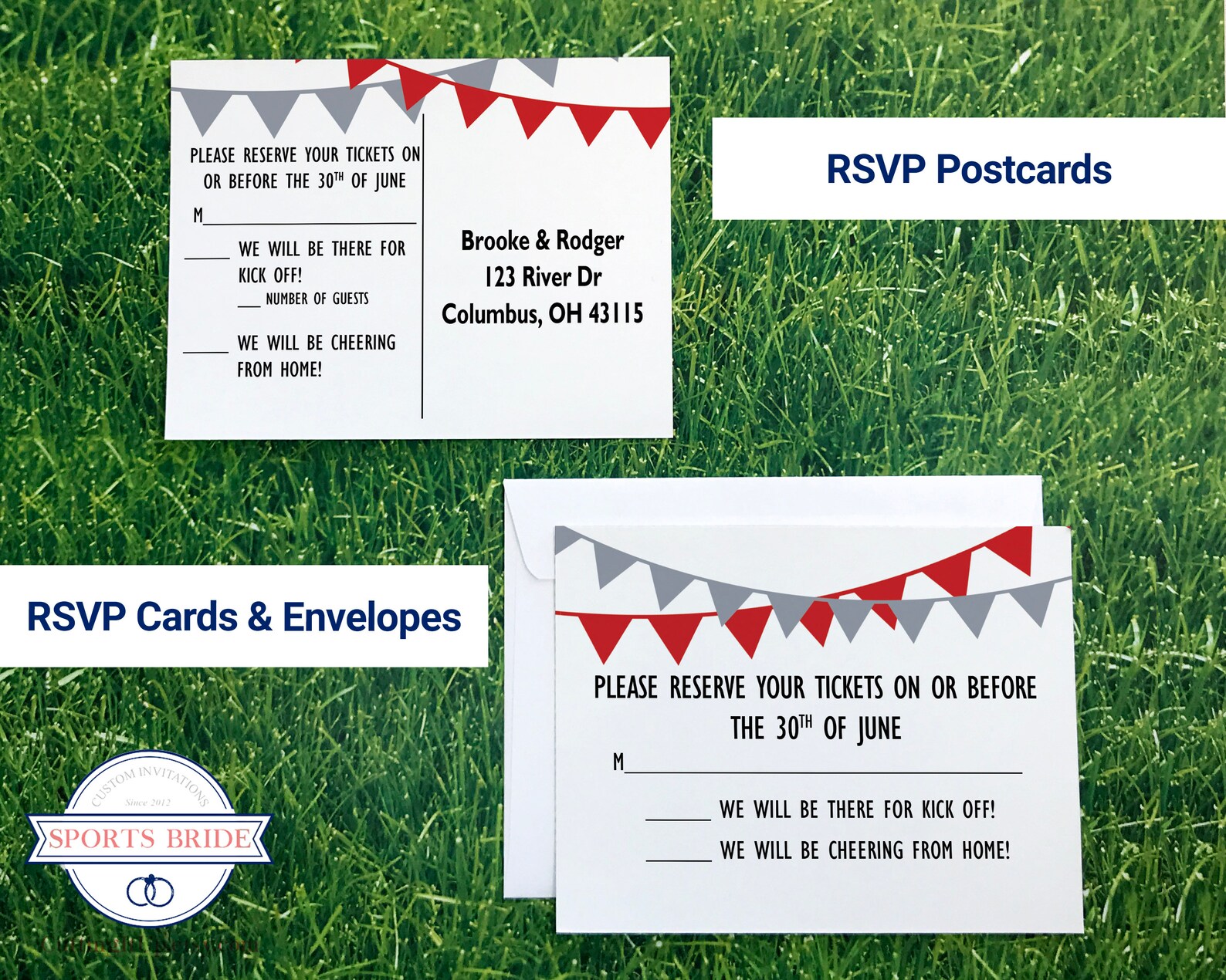 Football Wedding Reception Ticket Invitation and RSVP Card - Etsy