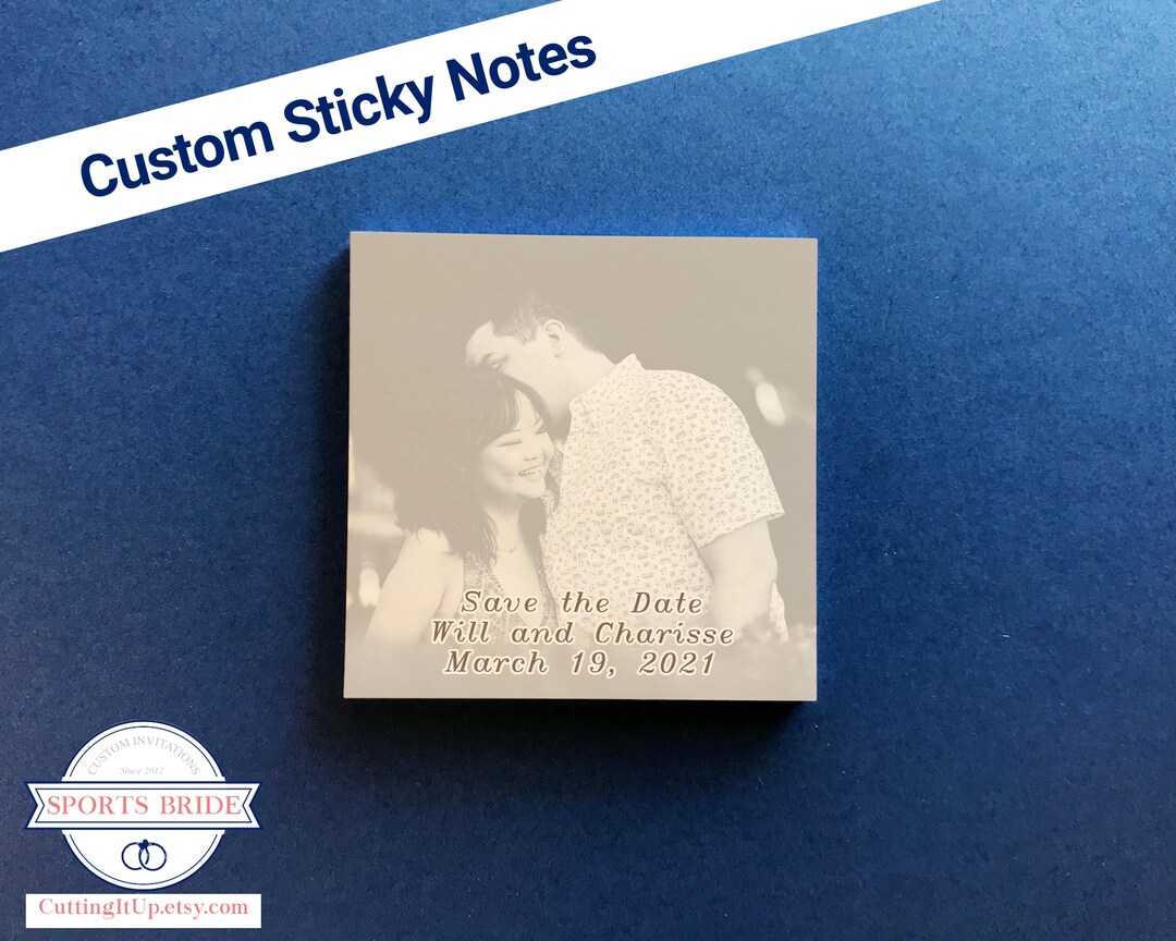 Photo Save the Date Post-it® Notes Custom Sticky Notepad - Etsy