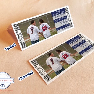 Baseball Ticket Place Card Template With Meal Choice, Sports Wedding ...