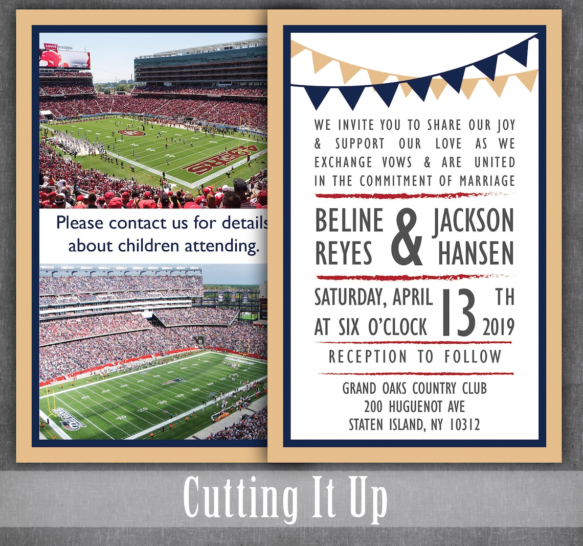 Football Wedding Invitation Suite With Ticket and RSVP Card - Etsy