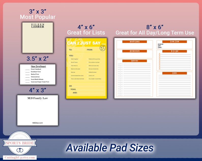 Custom Name or Initial Post-it® Notes / Personalized Sticky - Etsy