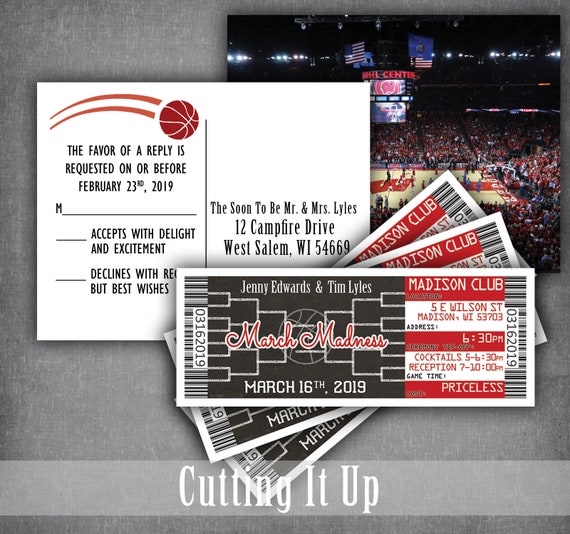 Basketball Ticket Invitation With RSVP Postcard / March | Etsy