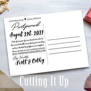 Resave the New Date Same Wedding Postpone Announcement Card / | Etsy