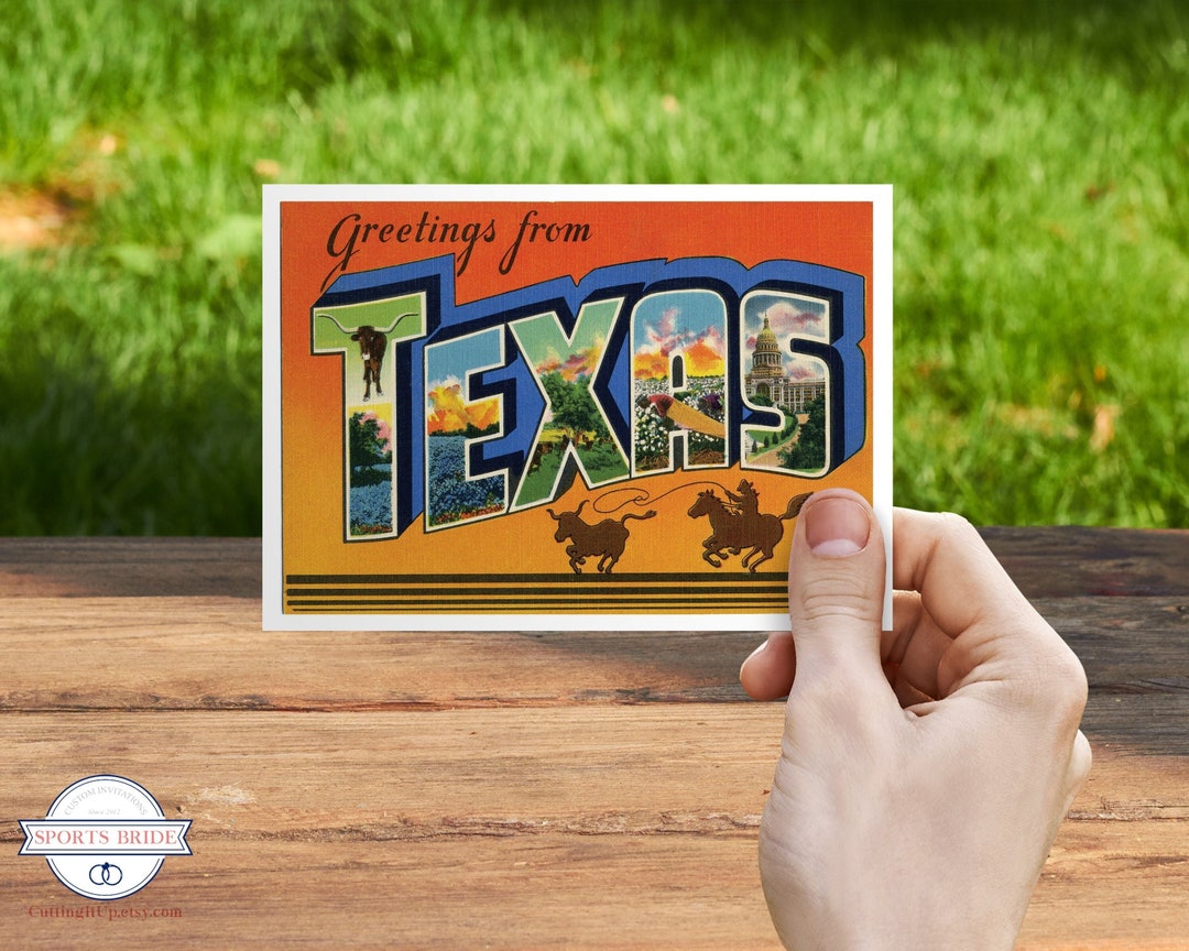 Texas Save the Date Postcard Greetings From Dallas - Etsy