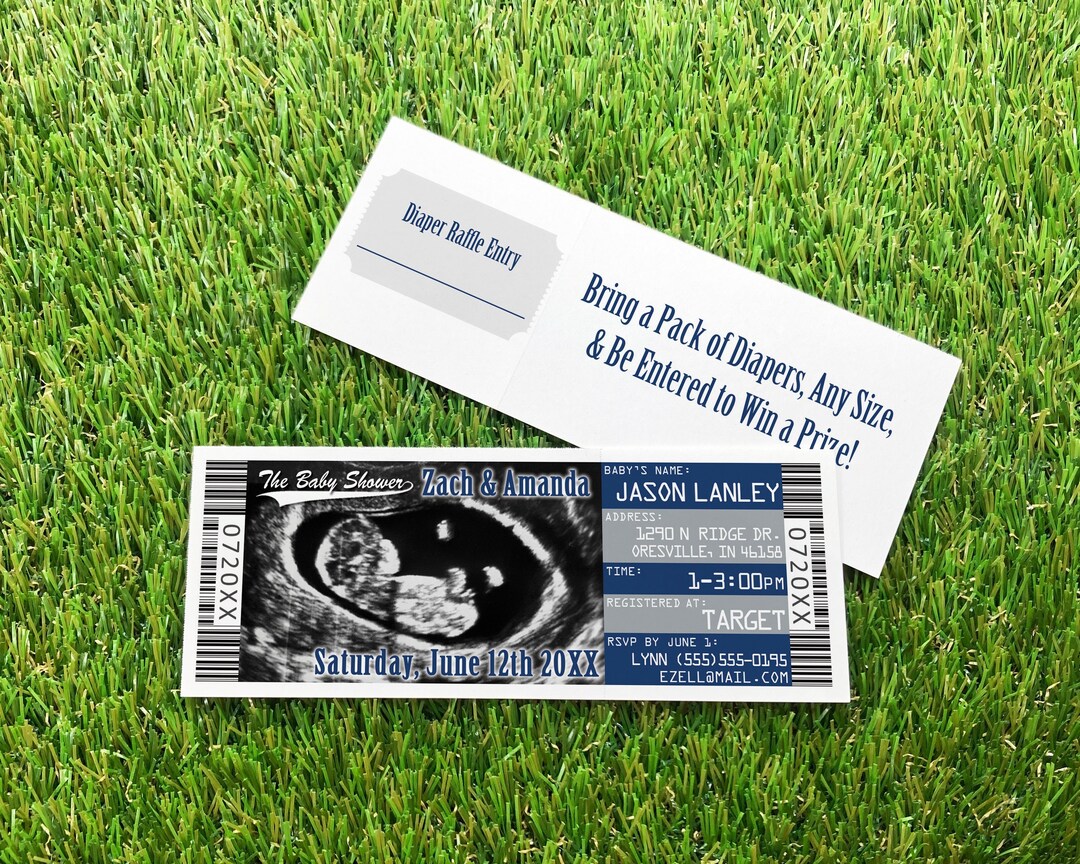 Football Baby Shower Invitation Ticket, Dallas Sports Team Theme ...