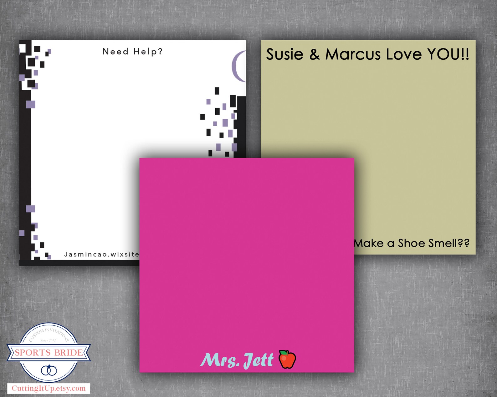 Custom Name or Initial Post-it® Notes / Personalized Sticky - Etsy