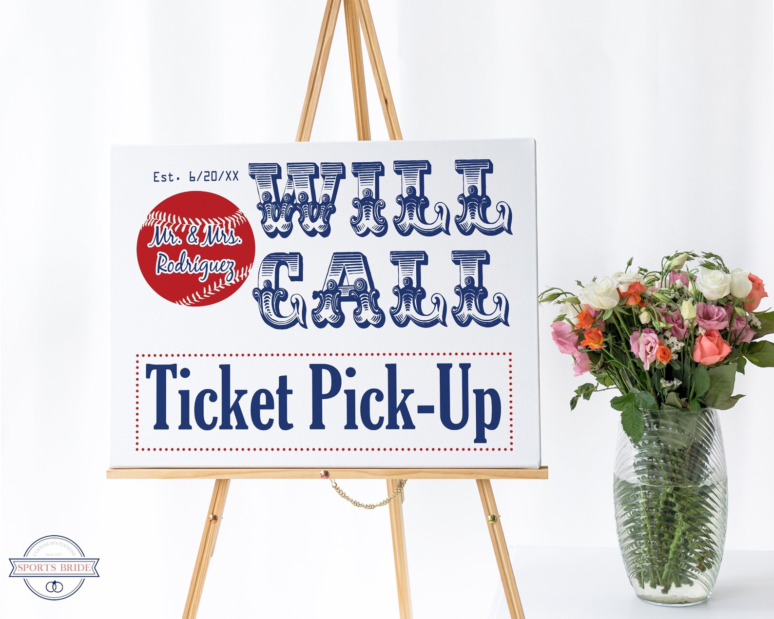 Baseball Wedding Will Call Ticket Pick up Sign Boston Find - Etsy