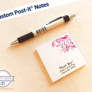 Custom Wedding Favor Post-it® Notes, Personalized Sticky Notes ...