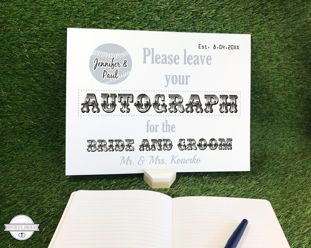 Guest Book Sign, Baseball Wedding Please Sign Our Autograph Board ...
