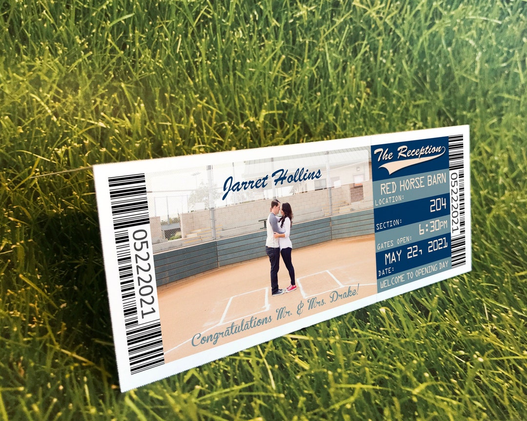 Baseball Wedding Place Card Tickets, Seattle Team Section Assignments ...