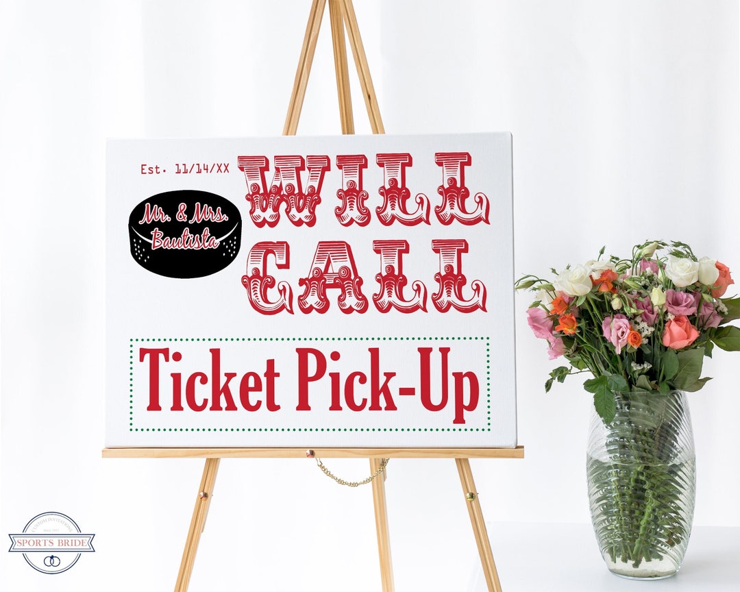 Will Call Ticket Pick up Sign, Chicago Hockey Wedding Seating Chart ...