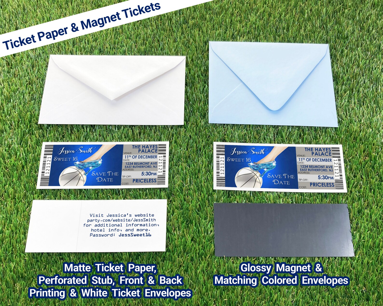 Sweet 16 Ticket Save the Date Magnet Basketball Birthday - Etsy