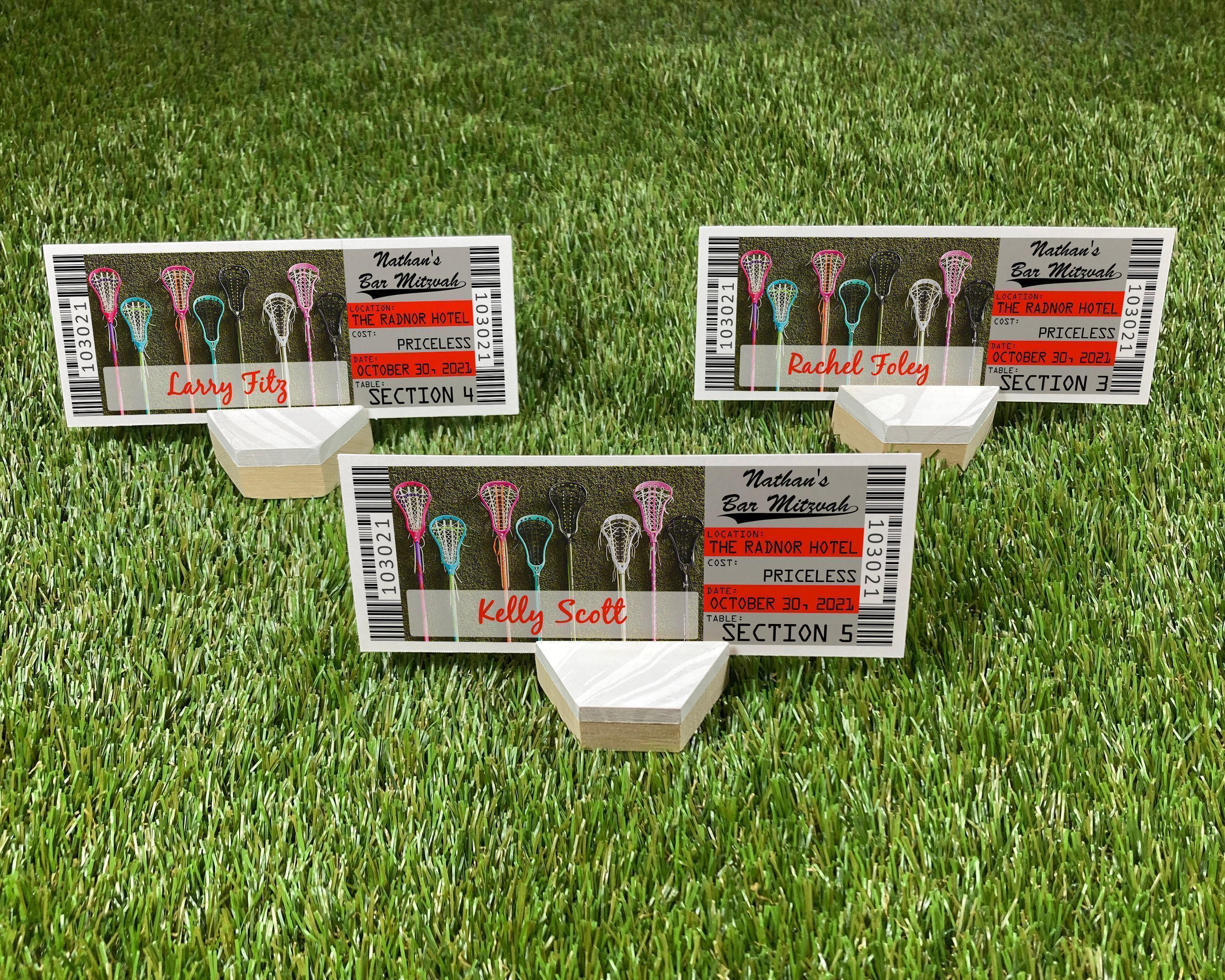 Place Card Ticket, Lacrosse Bar Mitzvah Table Placecards Template ...