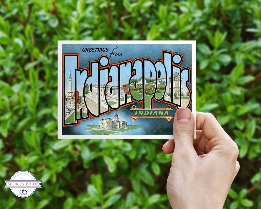 Save the Date Postcard Greetings From Indianapolis Indiana or - Etsy