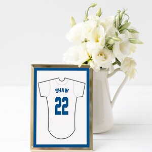 Baseball Table Number Wedding Jersey Signs / Dodger Sports - Etsy