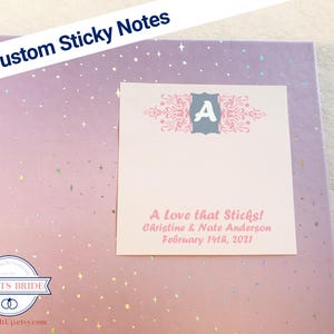 Monogram Custom Post-it® Notes Wedding Favor, Personalized Sticky Note ...