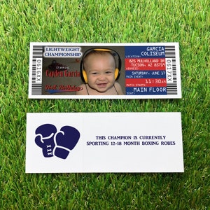 Boxing Theme Birthday Party Invitation Ticket With Picture, Wrestling ...