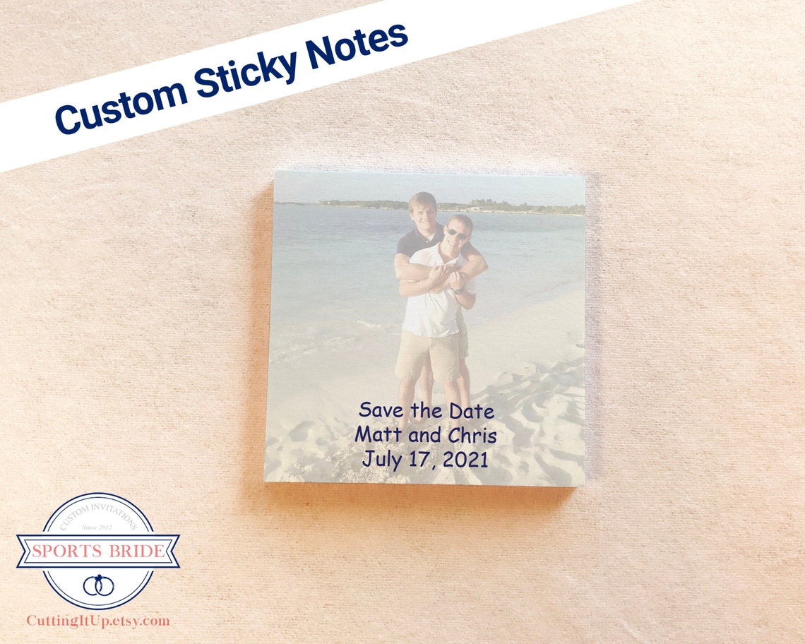 Photo Save The Date Post-it® Notes Custom Sticky Notepad | Etsy