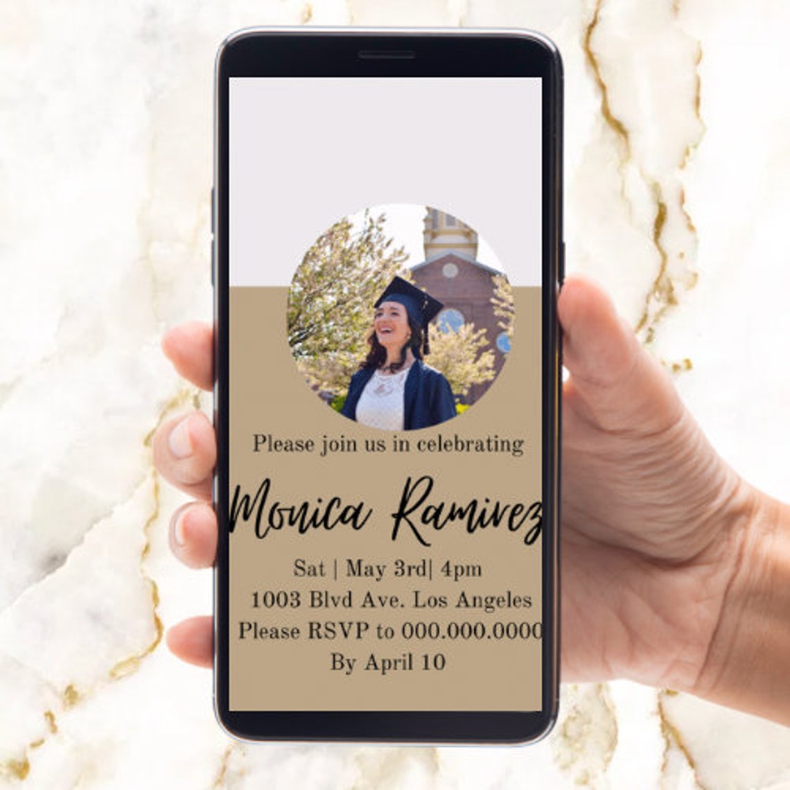 Neutral Photo Graduation Party Digital Invitation , Photo Graduation ...