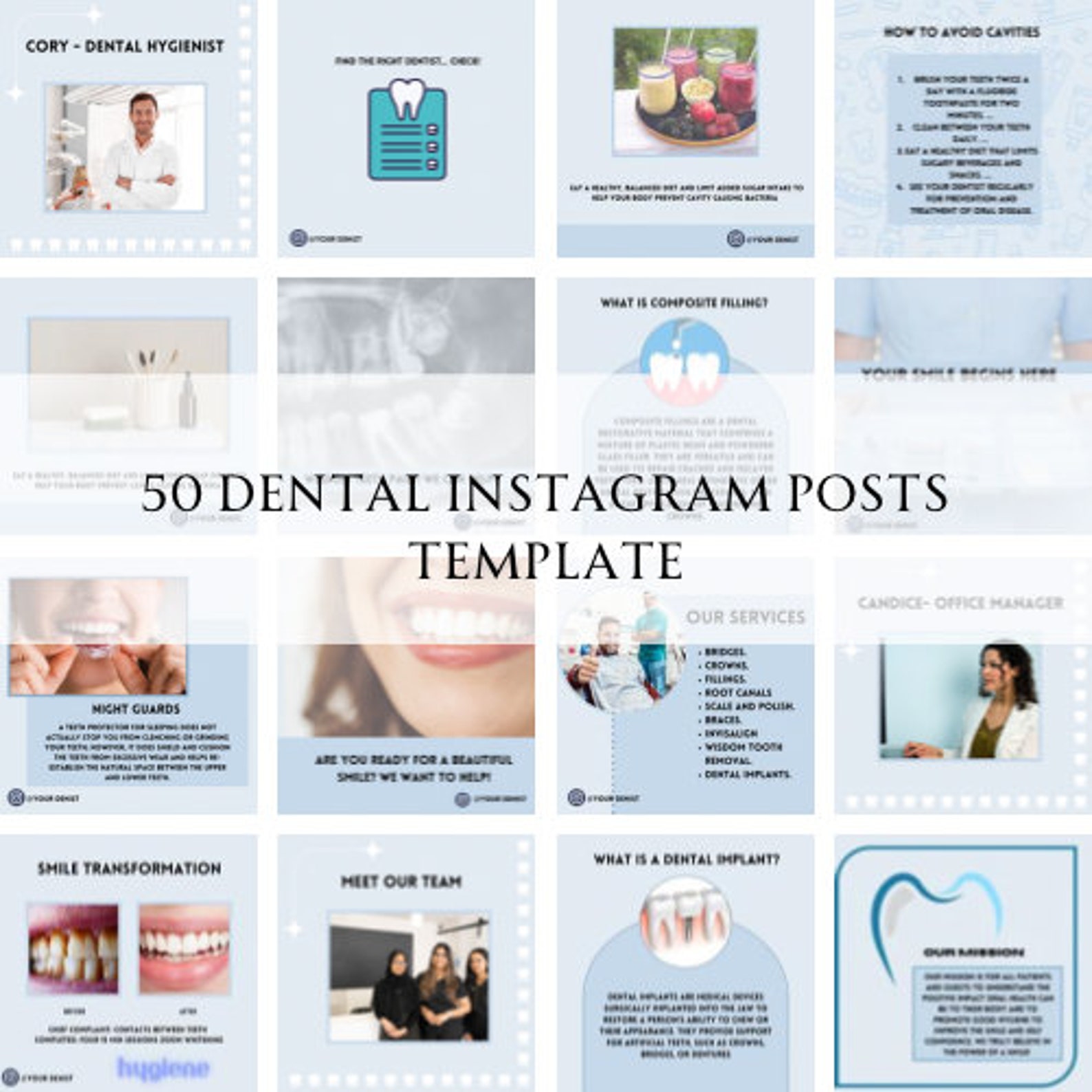 Dental Social Media Instagram Post Template, Live Template, Marketing ...