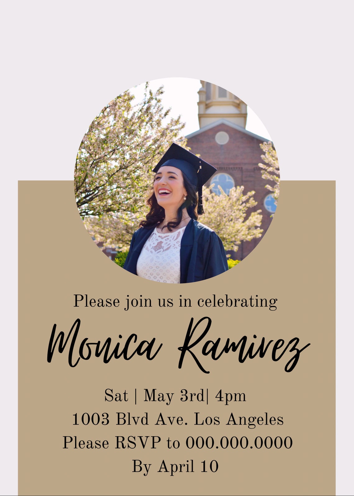 Neutral Photo Graduation Party Digital Invitation , Photo Graduation ...