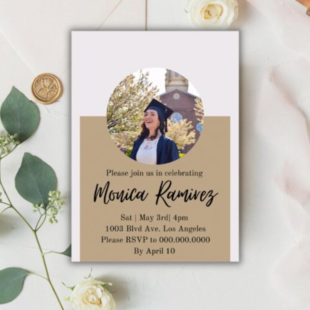 Printed Photo Grad Party Invitation, Editable Graduation Party Digital ...