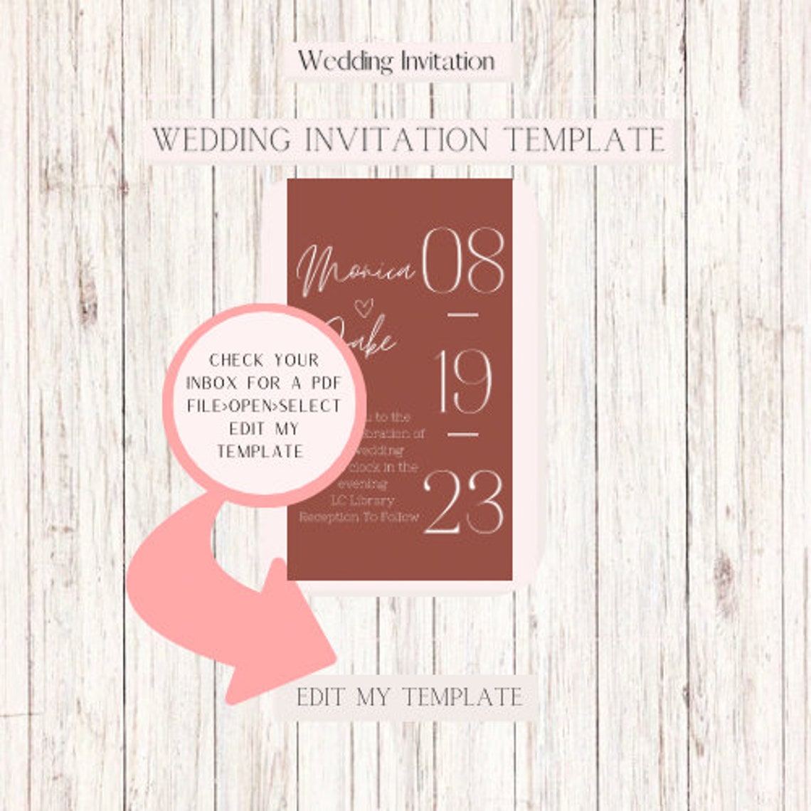 2024 Wedding Invite, Terracotta Wedding Invitation Set , Digital ...