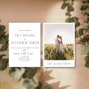 Editable Photo Wedding Invitation Set Template, RSVP , Details Wedding ...
