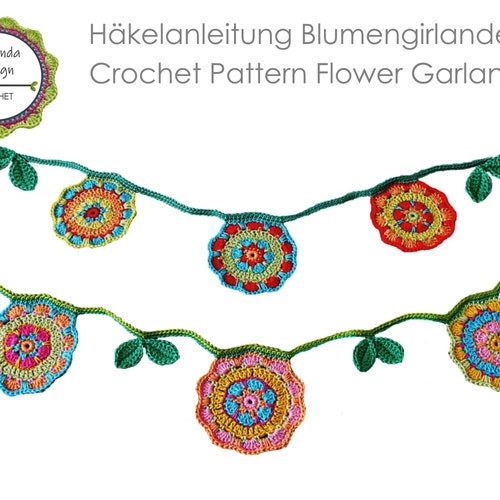Flower Garland Crochet Pattern Flower Bunting Pattern PDF - Etsy