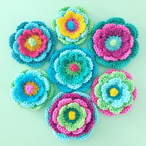 Crochet Pattern Boho Flowers, Floral Decoration 3-dimensional, PDF (US ...