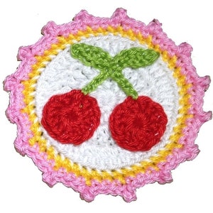 Crochet Pattern Cherries Cherry Patch Appliqué PDF English (US Terms ...