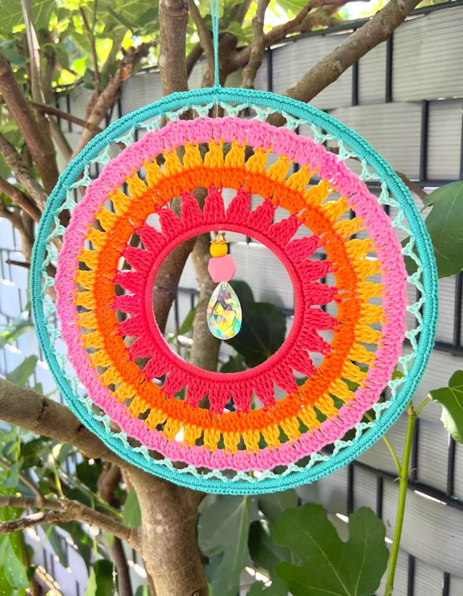 Crochet Pattern Suncatcher “sunset” Mandala Decorative Dreamcatcher ...