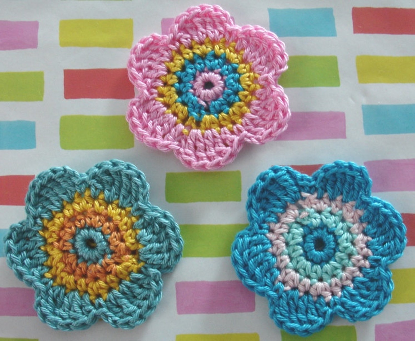 Crochet Pattern Flowers, Crochet Flowers, Flowerpower Retro, Hearts ...