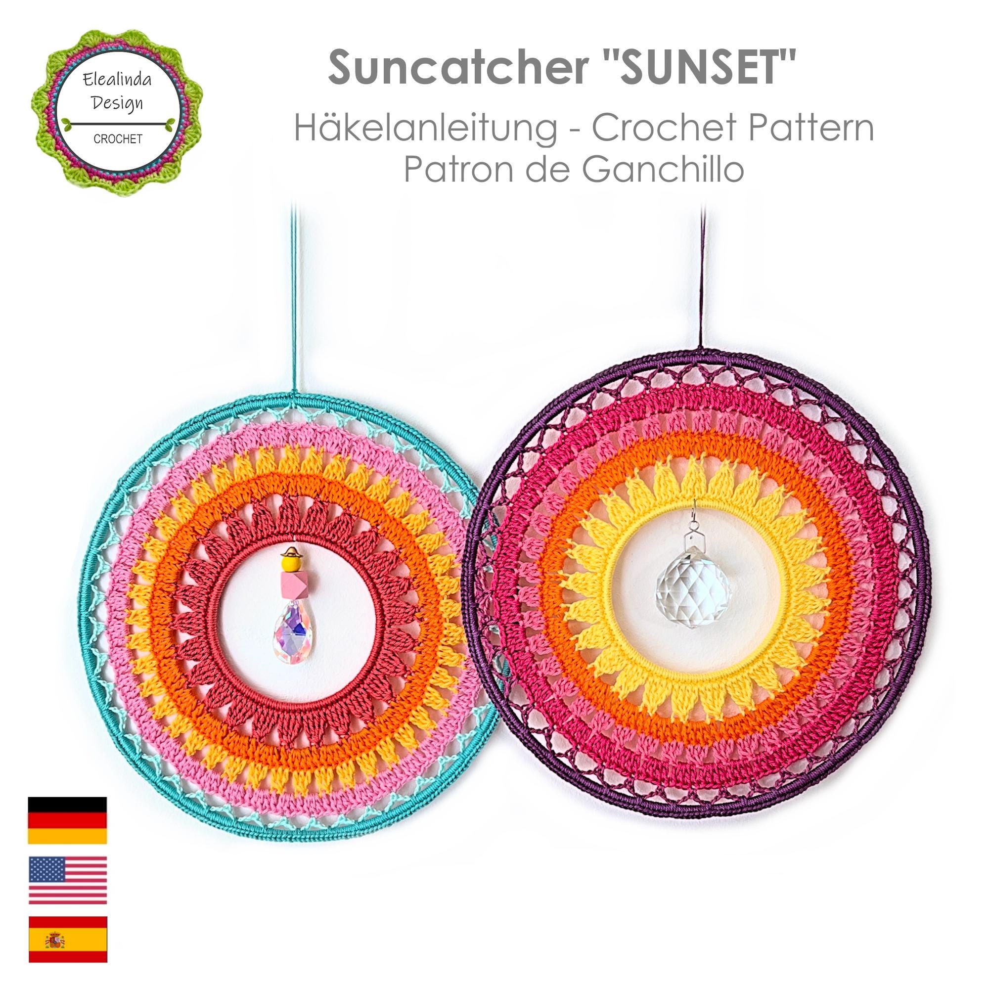 Crochet Pattern Suncatcher “sunset” Mandala Decorative Dreamcatcher ...