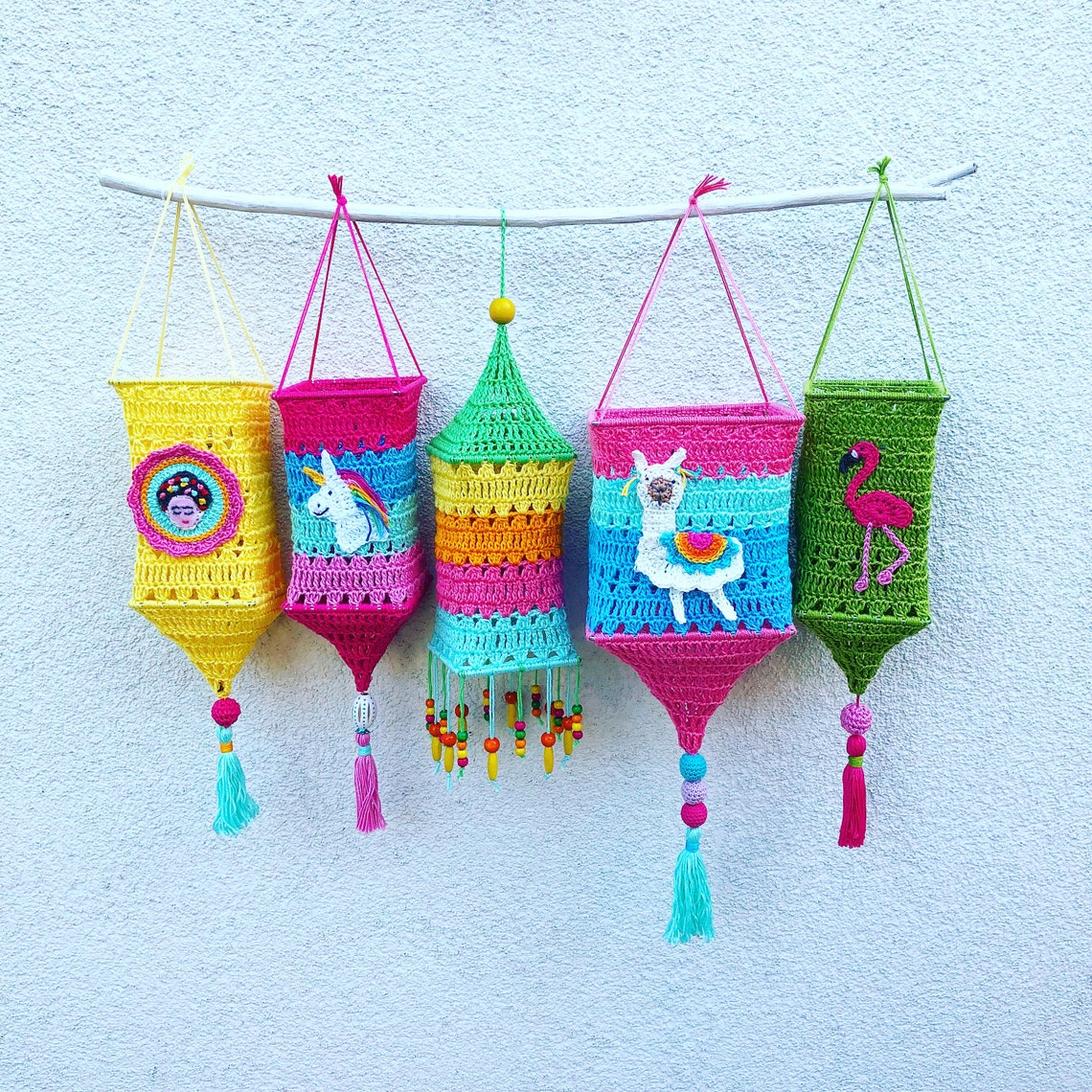 Crochet Pattern Boho Square Lantern Lampion Garden Decor With Lights ...