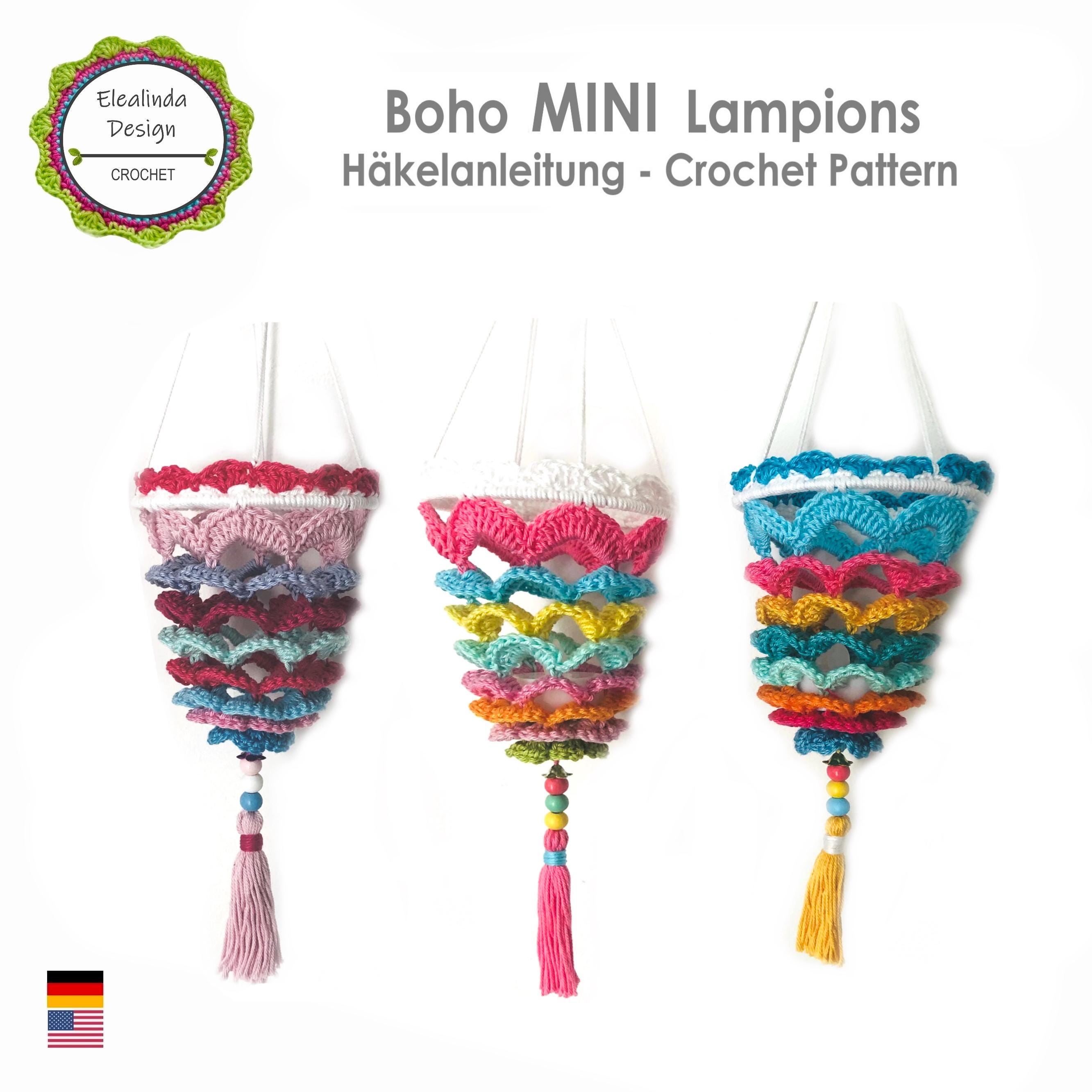 Crochet Pattern Boho Mini Lantern Crochet Lamp Small Lampion Lanterns ...