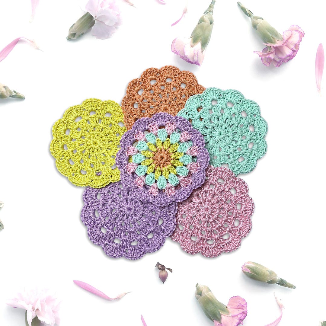 Crochet Pattern Round Coaster "alea" PDF | Simple Table Decor | Easy ...