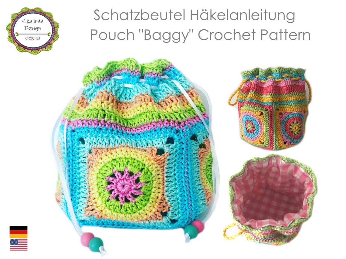 Crochet Pattern Pouch Baggy Hodgepodge Bag Crochet Bag - Etsy