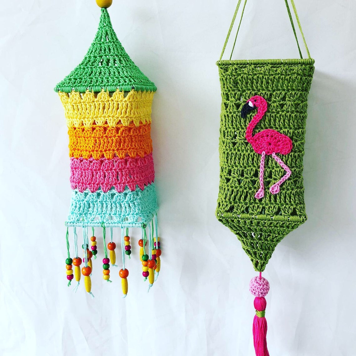Crochet Pattern Boho Square Lantern Lampion Garden Decor With Lights ...