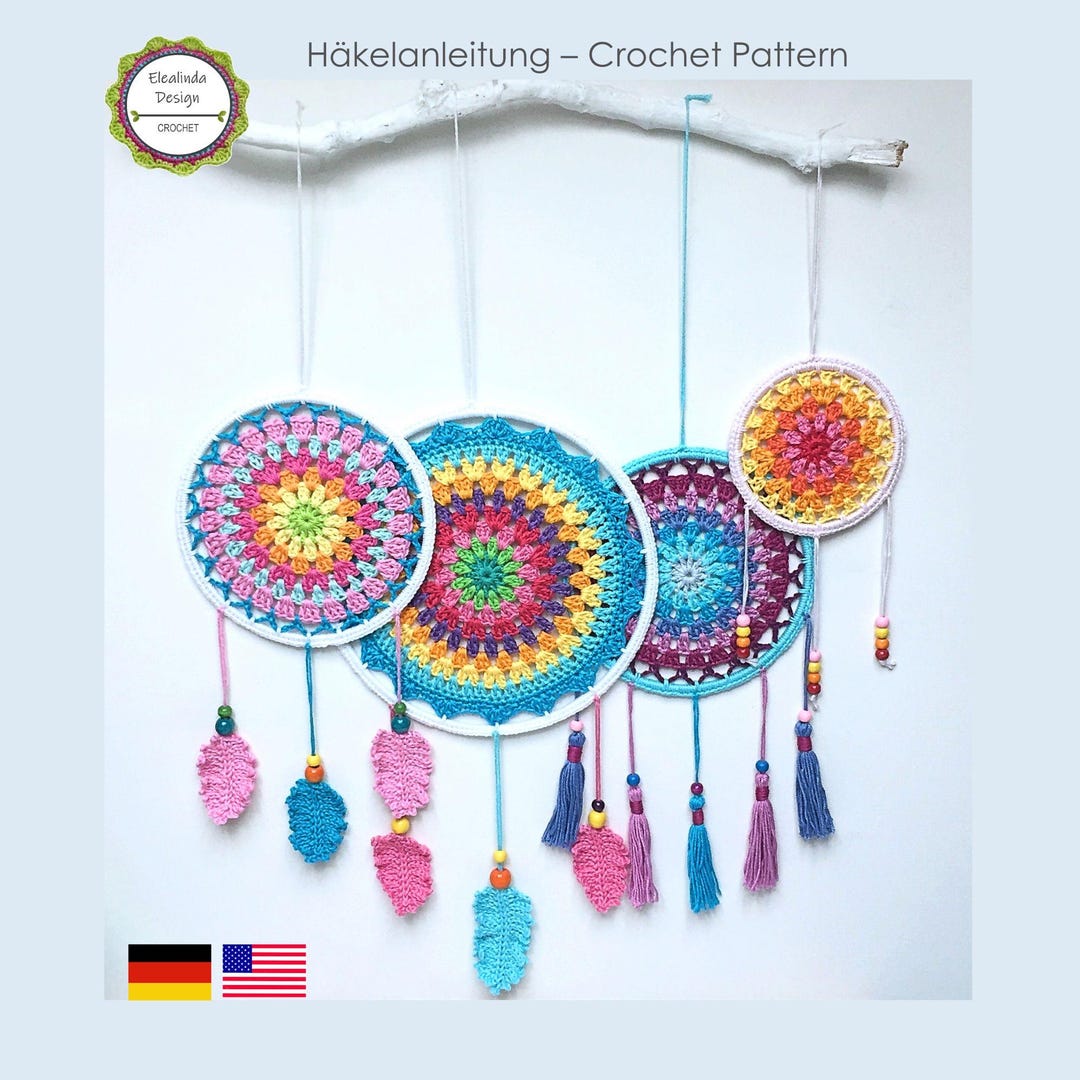 Crochet Pattern Dream Catcher, Home Decor Mandala, PDF - Etsy