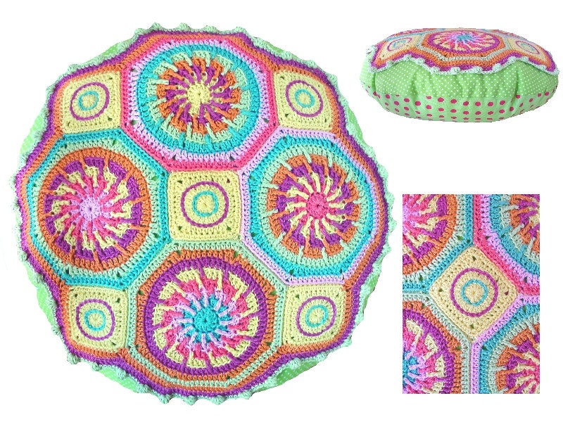 Crochet Pattern Granny Square, Pin Wheel Pattern, 3 Shapes, Square ...