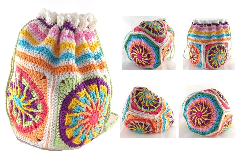 Crochet Pattern Granny Square, Pin Wheel Pattern, 3 Shapes, Square ...